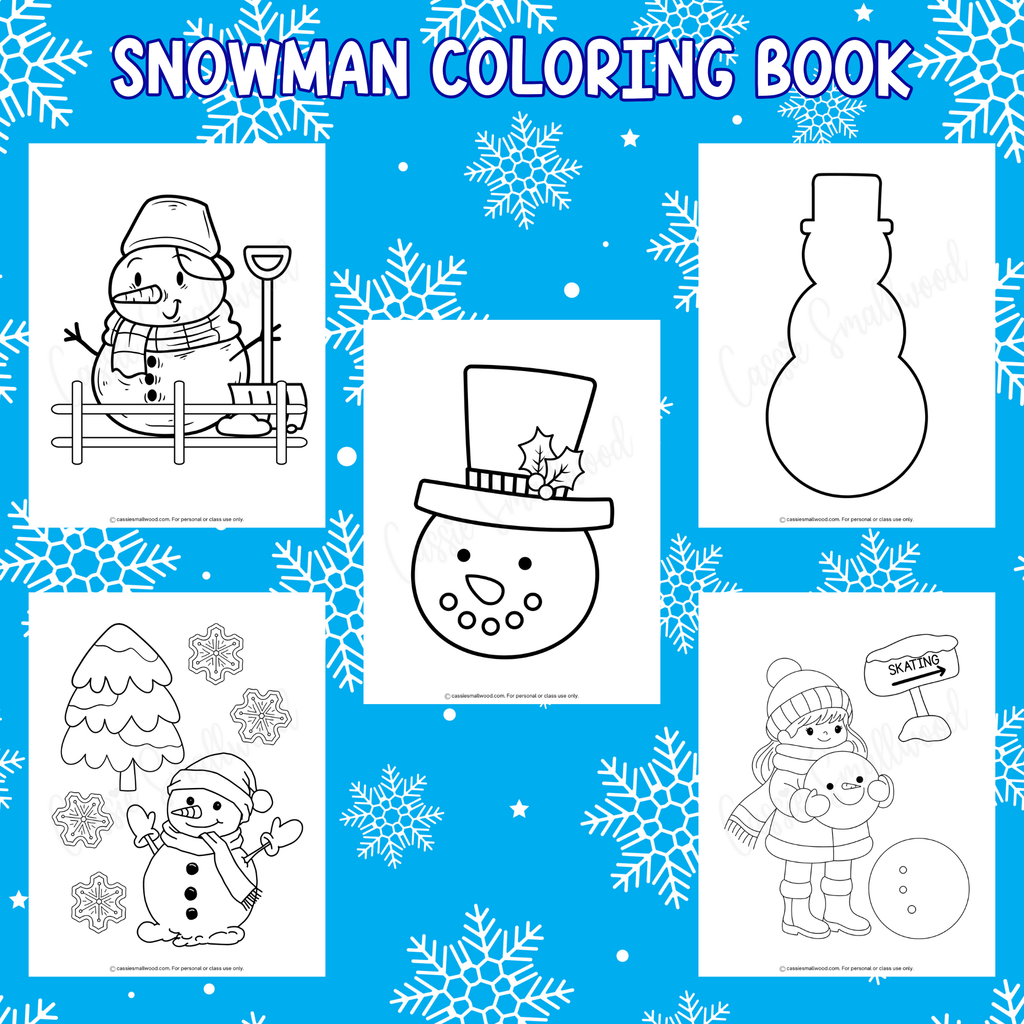 Printable Snowman Coloring Book (41 Snowman Coloring Pages) – Cassie ...