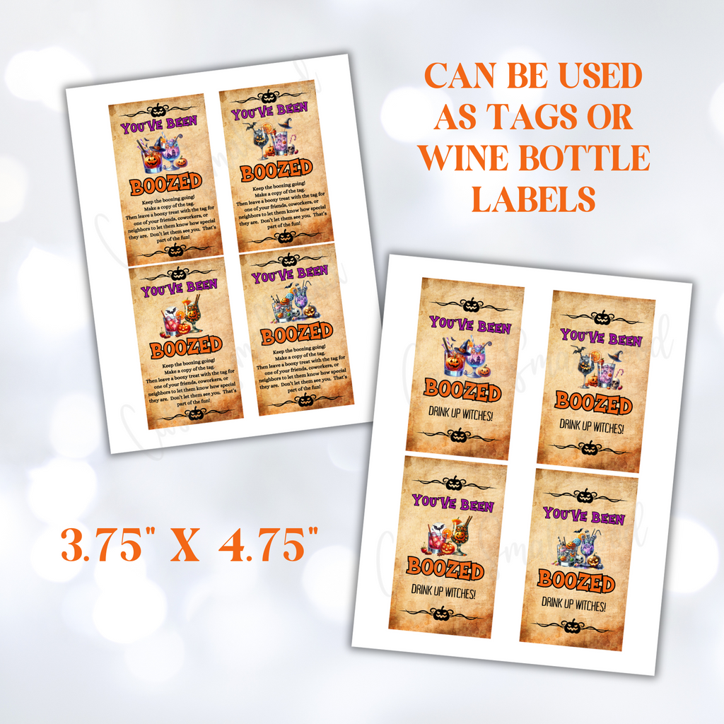 You've Been Boozed Printable Halloween Wine Labels, Tags and Signs ...