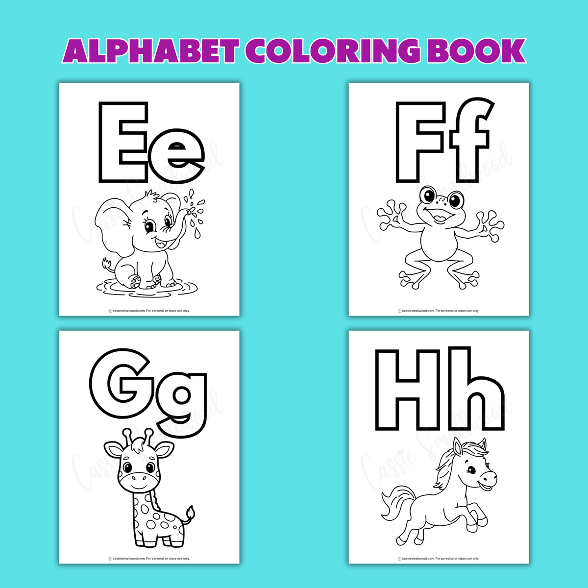 Printable Alphabet Coloring Book A-Z (26 ABC Coloring Pages) – Cassie ...