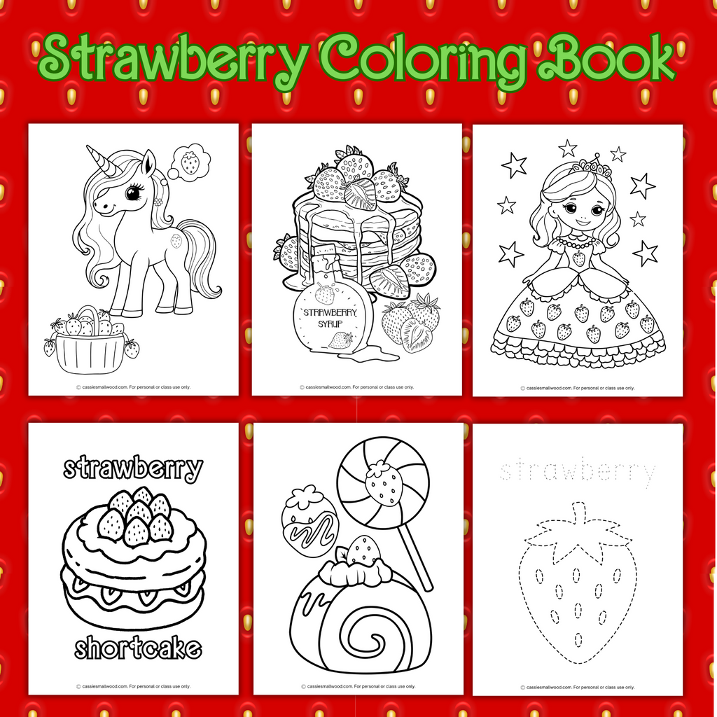 Printable Strawberry Coloring Book (27 Strawberry Coloring Pages ...