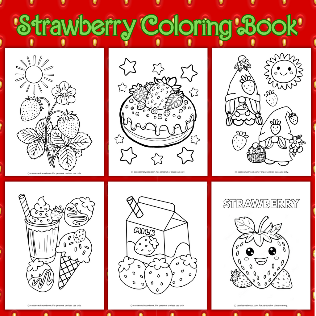 Printable Strawberry Coloring Book (27 Strawberry Coloring Pages ...