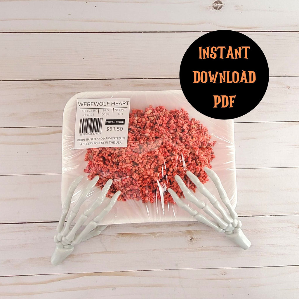 12 Funny Printable Fake Raw Meat Rice Krispies Labels For Halloween ...
