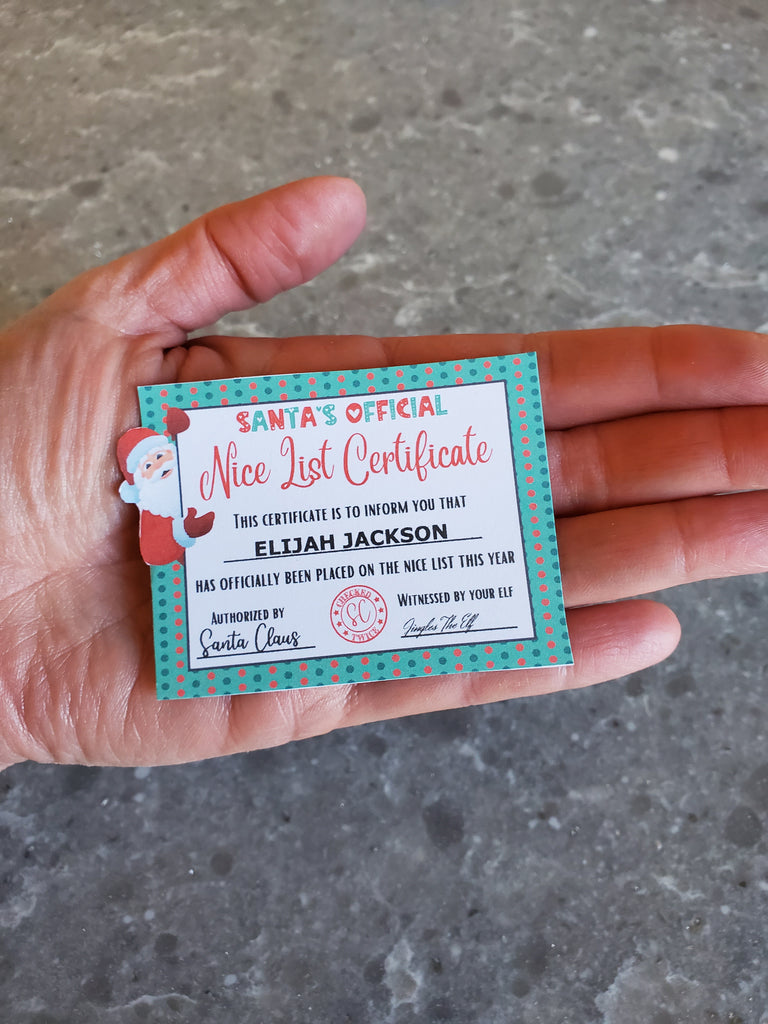 Mini Personalized Nice List Certificate Printable – Cassie Smallwood