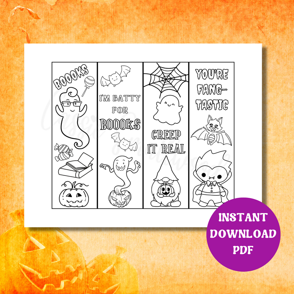 Printable Halloween Coloring Bookmarks For Kids – Cassie Smallwood