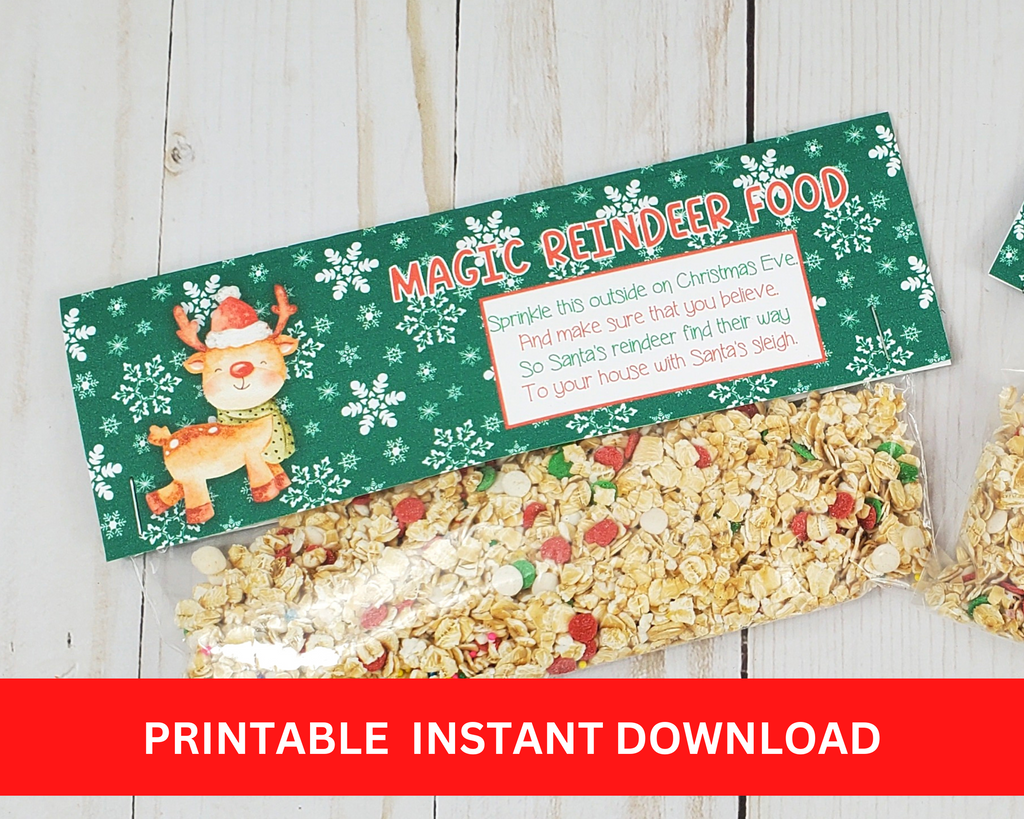Printable Magic Reindeer Food Treat Bag Toppers With Poem – Cassie ...