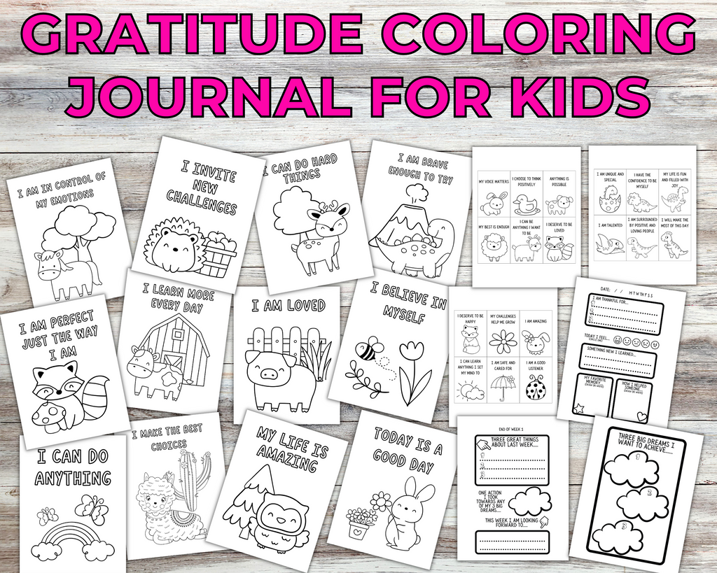 Printable Coloring Gratitude Journal For Kids – Cassie Smallwood