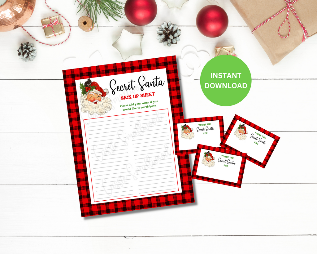 Printable Secret Santa Sign Up Sheet And Drawing Cards – Cassie Smallwood