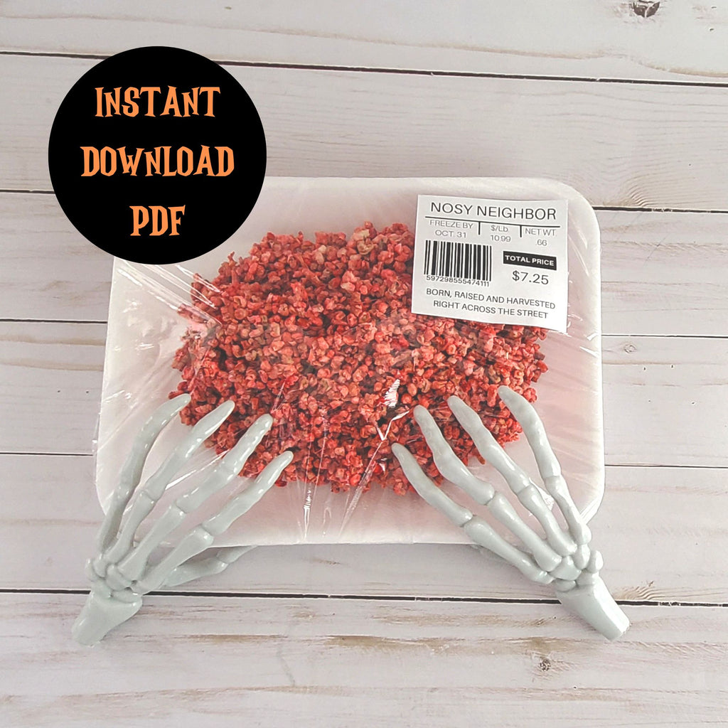 Printable Fake Meat Stickers For Halloween – Cassie Smallwood