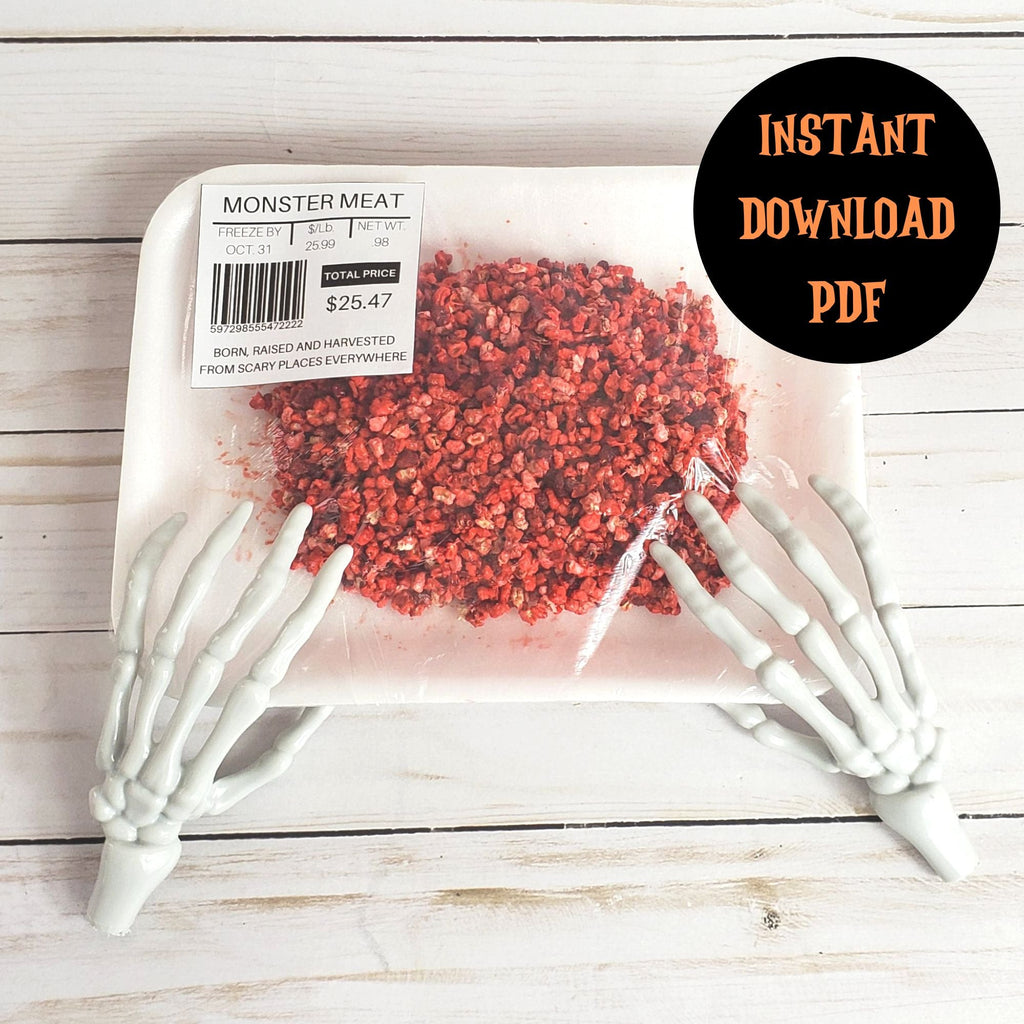 12 Funny Printable Fake Raw Meat Rice Krispies Labels For Halloween ...