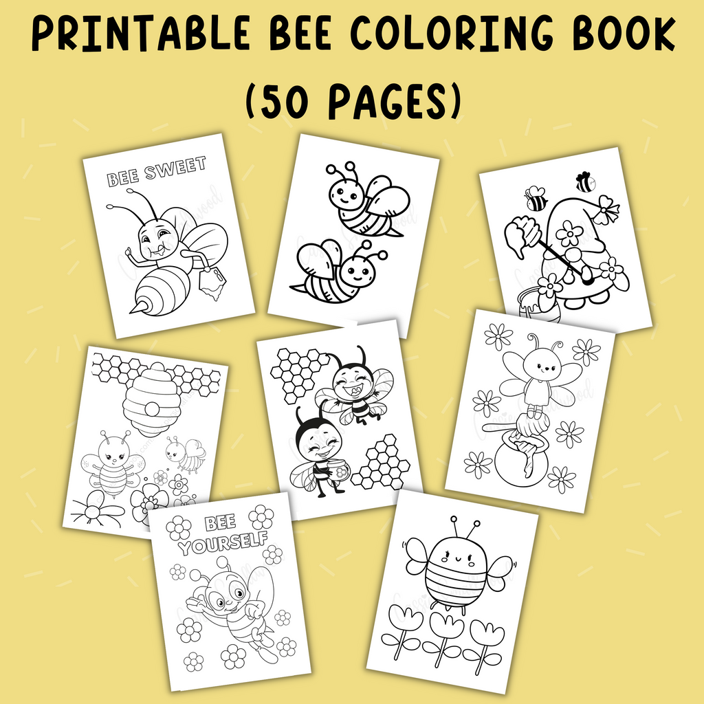 Printable Bee Coloring Book (50 Pages) – Cassie Smallwood