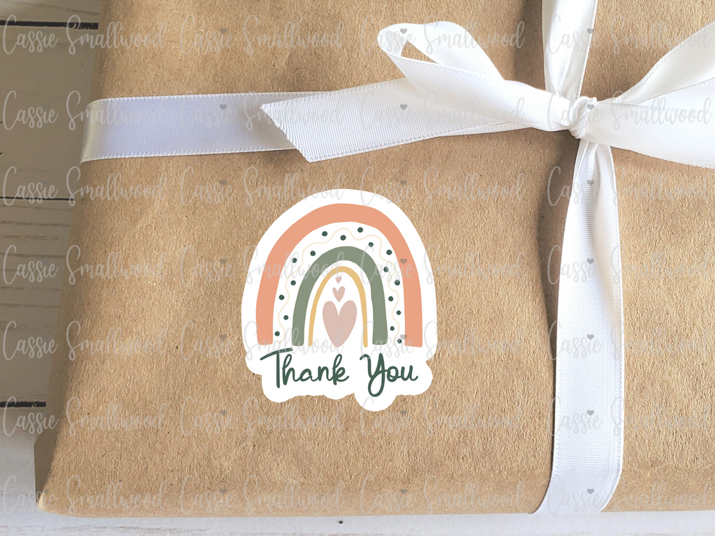 Printable Boho Rainbow Thank You Sticker PNG – Cassie Smallwood