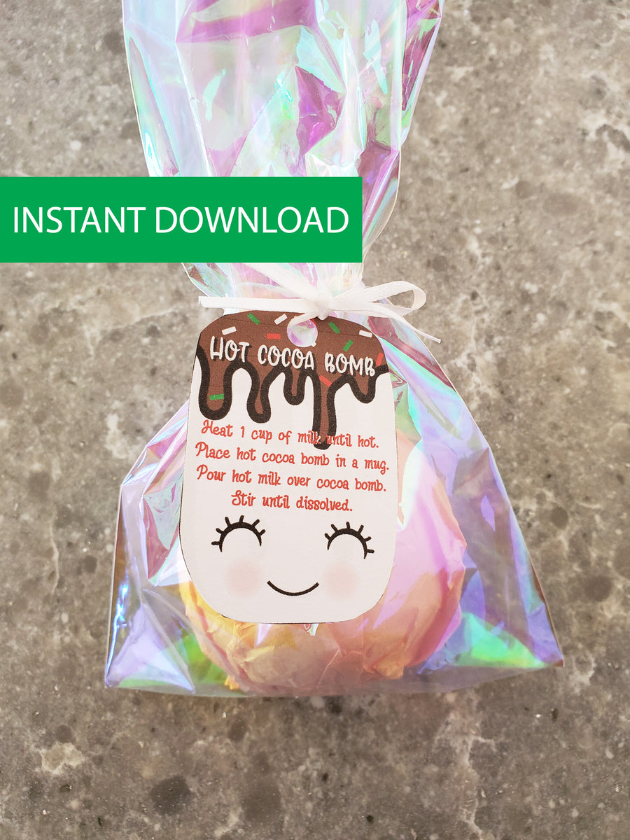 Printable Christmas Hot Cocoa Bomb Tags – Cassie Smallwood